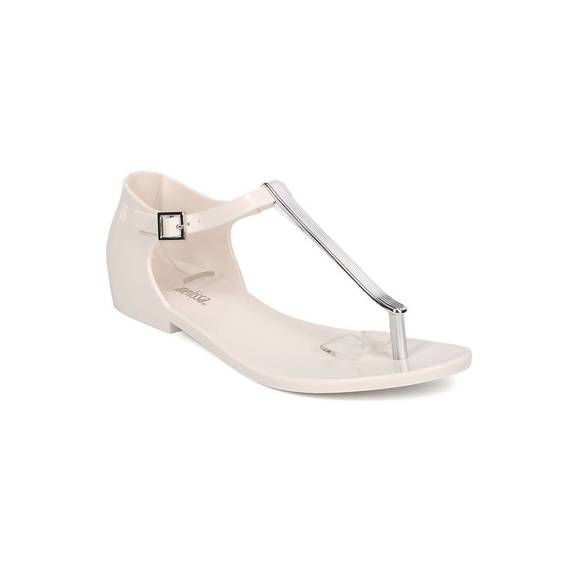 Melissa | Shoes | New Melissa Womens Honey Chrome Jelly Metallic Tstrap ...